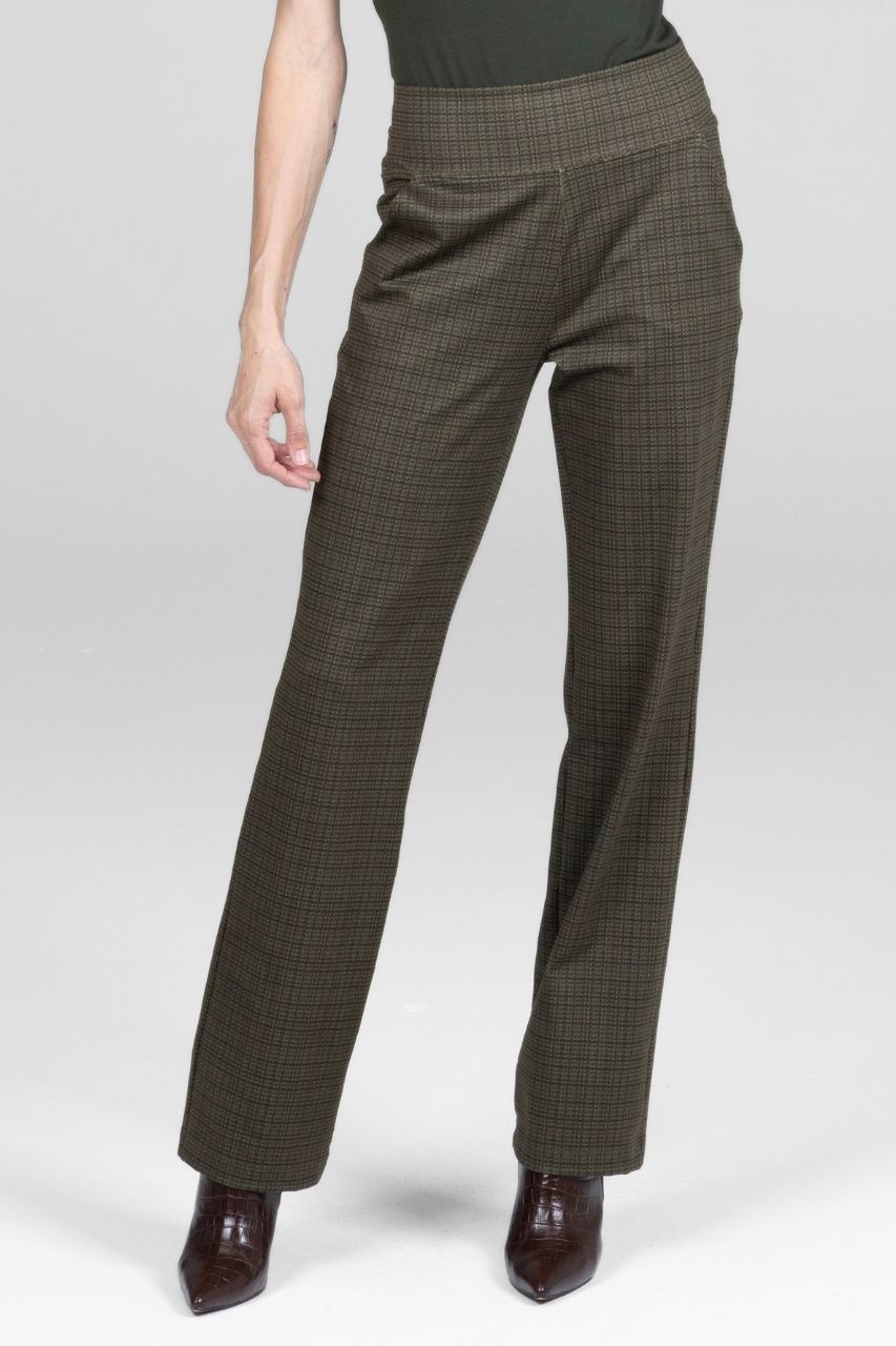 Nina Straight Leg Pant - Loden Tattersall | KiraGrace | KIRAGRACE